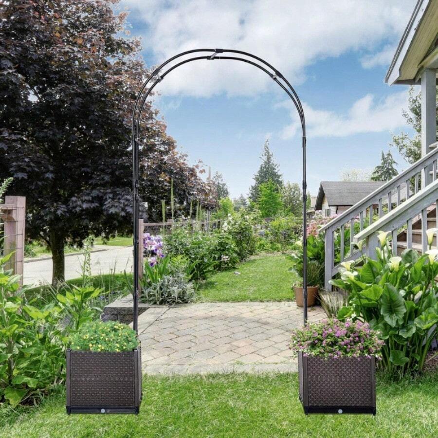 Metal Garden Arch You Can Grow Flowers In The Side Planting Boxes 2 ...