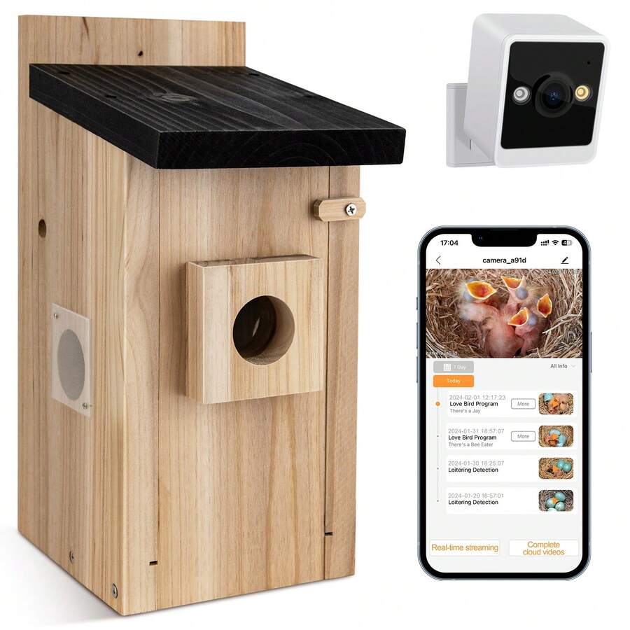 DUCHIFAD Smart Bird House With Camera, 4MP Birdhouse Camera For ...