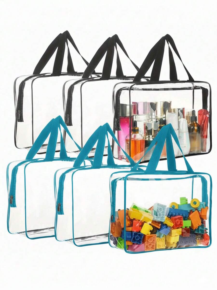 6 Packs Large Toy Storage Bags With Zipper, Plastic Toy Storage Bag ...