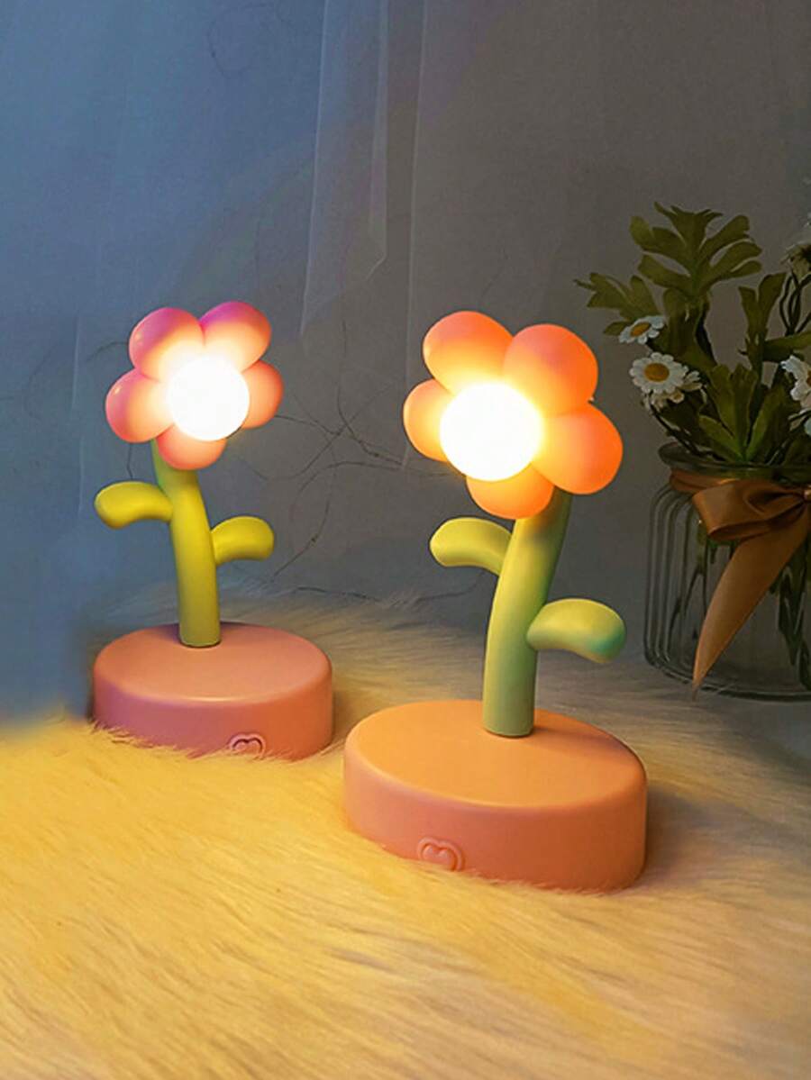 New Cute Flower LED Desk Lamp, Romantic Small Night Light, Sweet ...