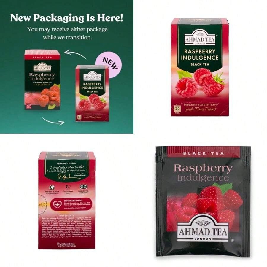 English Teas "Raspberry Indulgence Black Tea" Tagged And Aluminium Foil ...