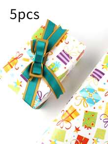 5 Stücke Geschenkpapier mit Cartoon Muster, Geschenkverpackung für ...