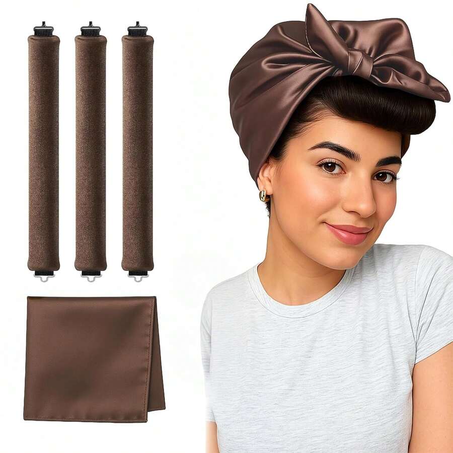 Heatless Curls Rollers Hair Curlers To Sleep In Foam Rolls Velvet Satin ...