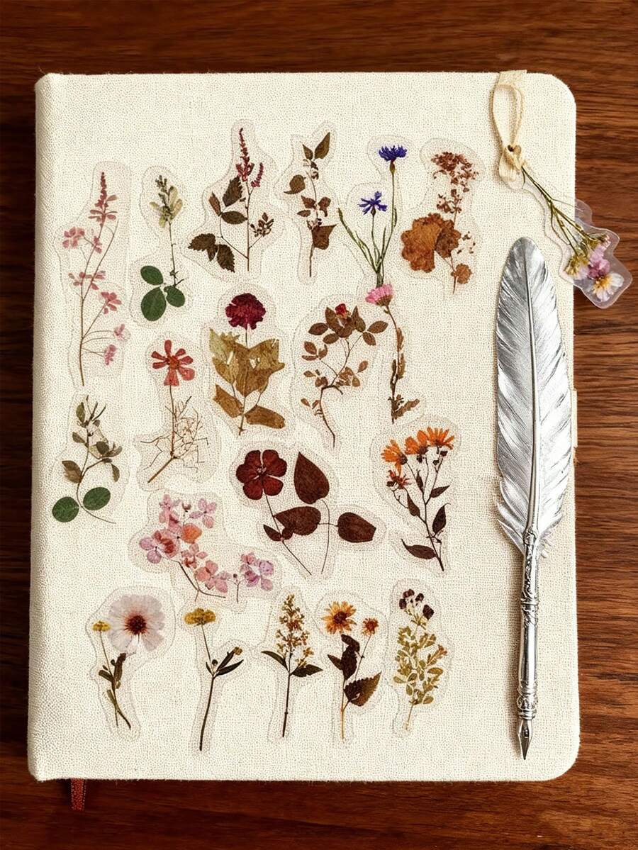 Scrapbook Stickers, PET Sticker Pack, Plant Nature Series, Vintage ...