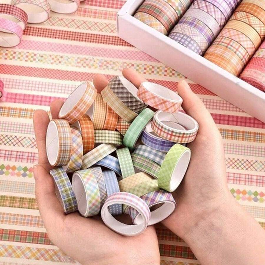 Colorful Checkered And Paper Tape, Decorative Paper Tape, Colorful ...