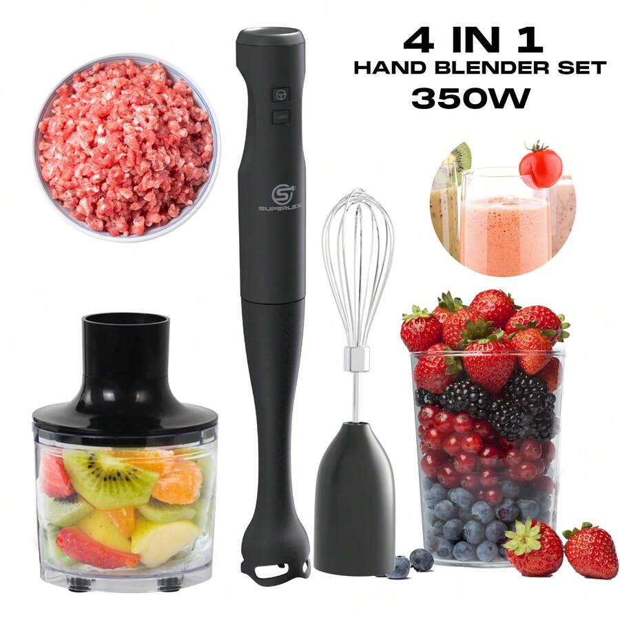 SUPERLEX 4-In-1Blender, Mixer, Handheld Blender, Meat Grinder, Food ...