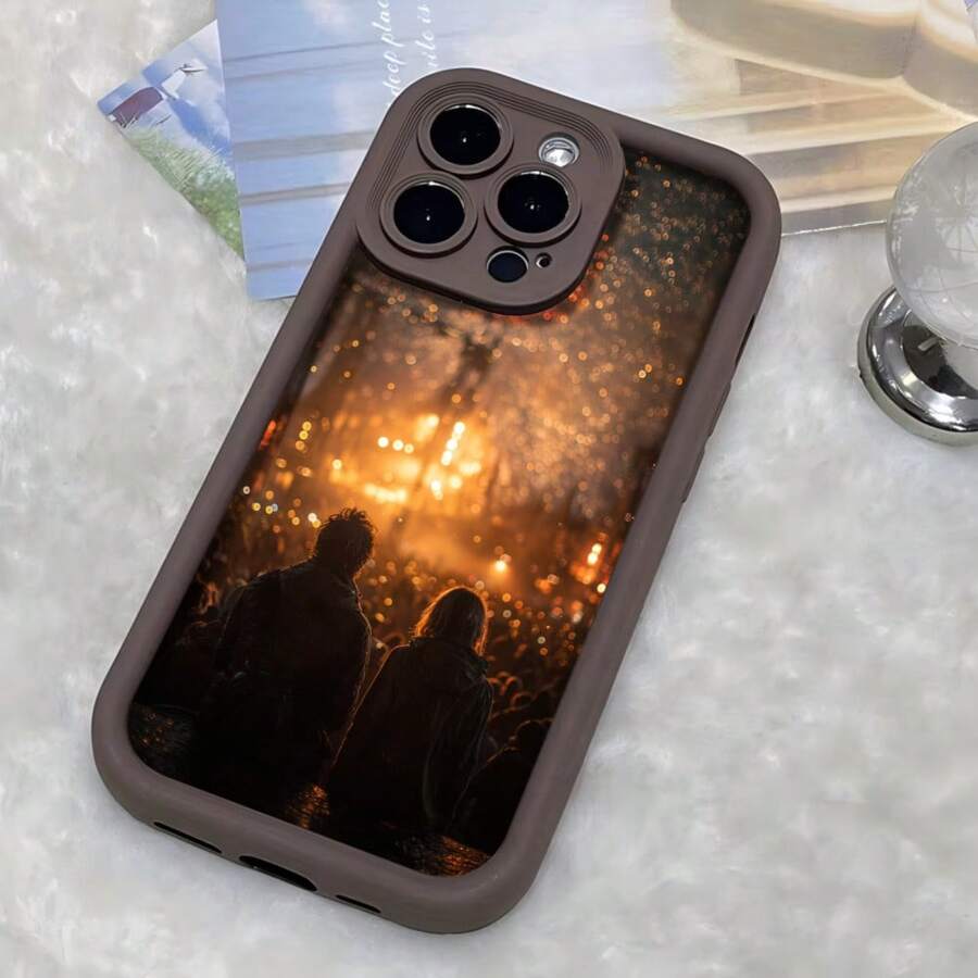 Phone Case With Black Border, Silhouette Design In A Magical Forest ...