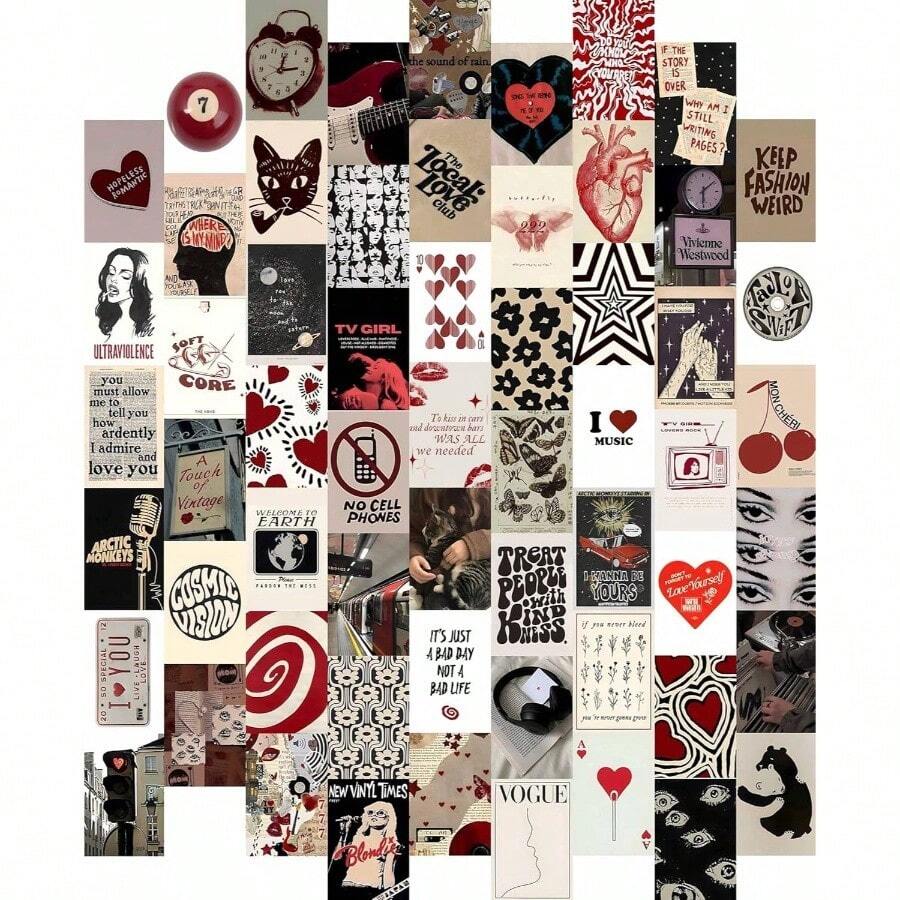 60 Pcs Downtown Room Dcor, Coquette Y2k 2000u2019s Grunge Posters ...