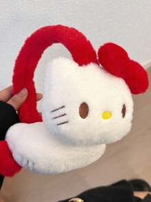 Sanrio 1pc Cute Cartoon Solid Color Hello Kitty Plush Ear Muffs, Casual ...