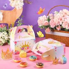 DPrinc And Prince Treat Boxes - Pink And Blue Crown Cardboard Goodie ...