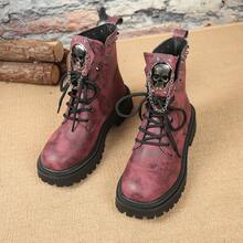 Women's Ankle Boots, Solid Color Basic Style With Side Zipper, College ...