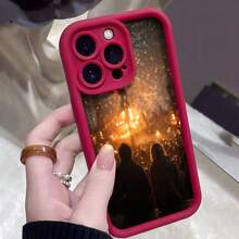 Phone Case With Black Border, Silhouette Design In A Magical Forest ...