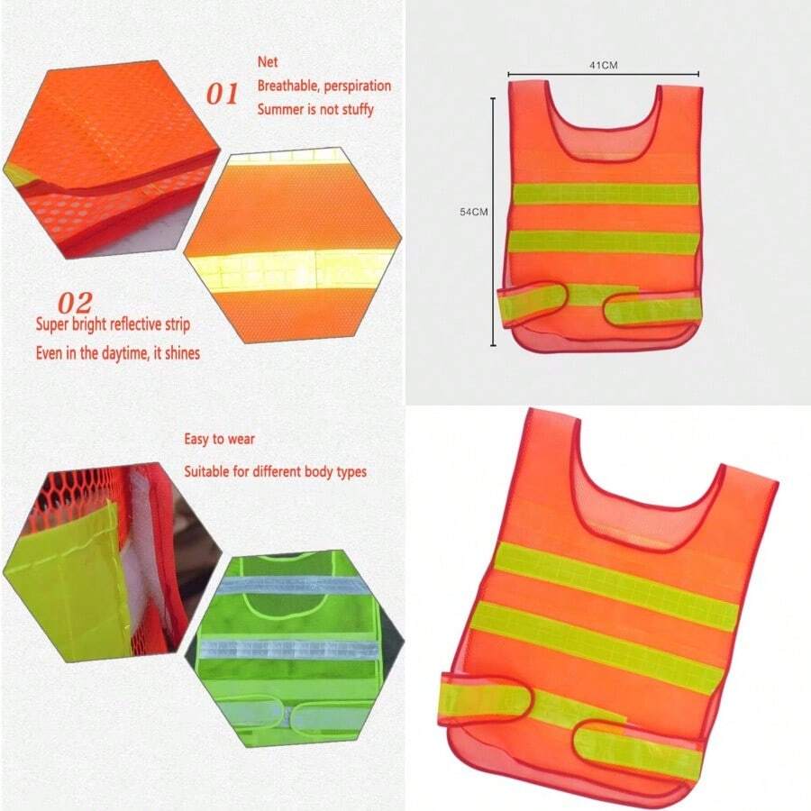 High Visibility Reflective Vest Outdoor Mesh Hi Vis Fluorescent Safety ...
