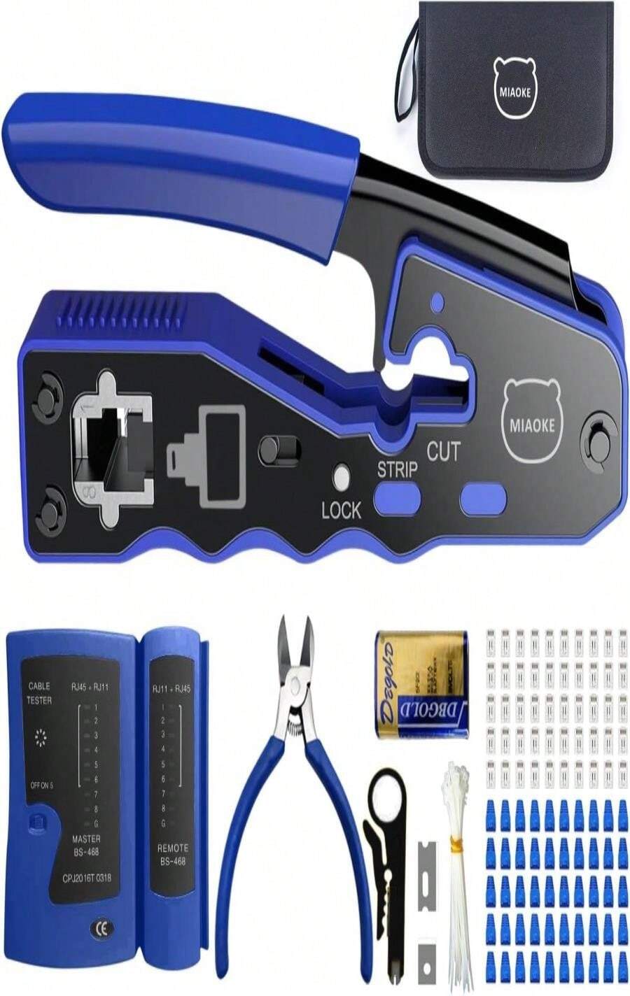 Pinzas para Cable Ethernet, 21 In 1 KitPonchadora Jack Rj45, RJ11_12_45 ...