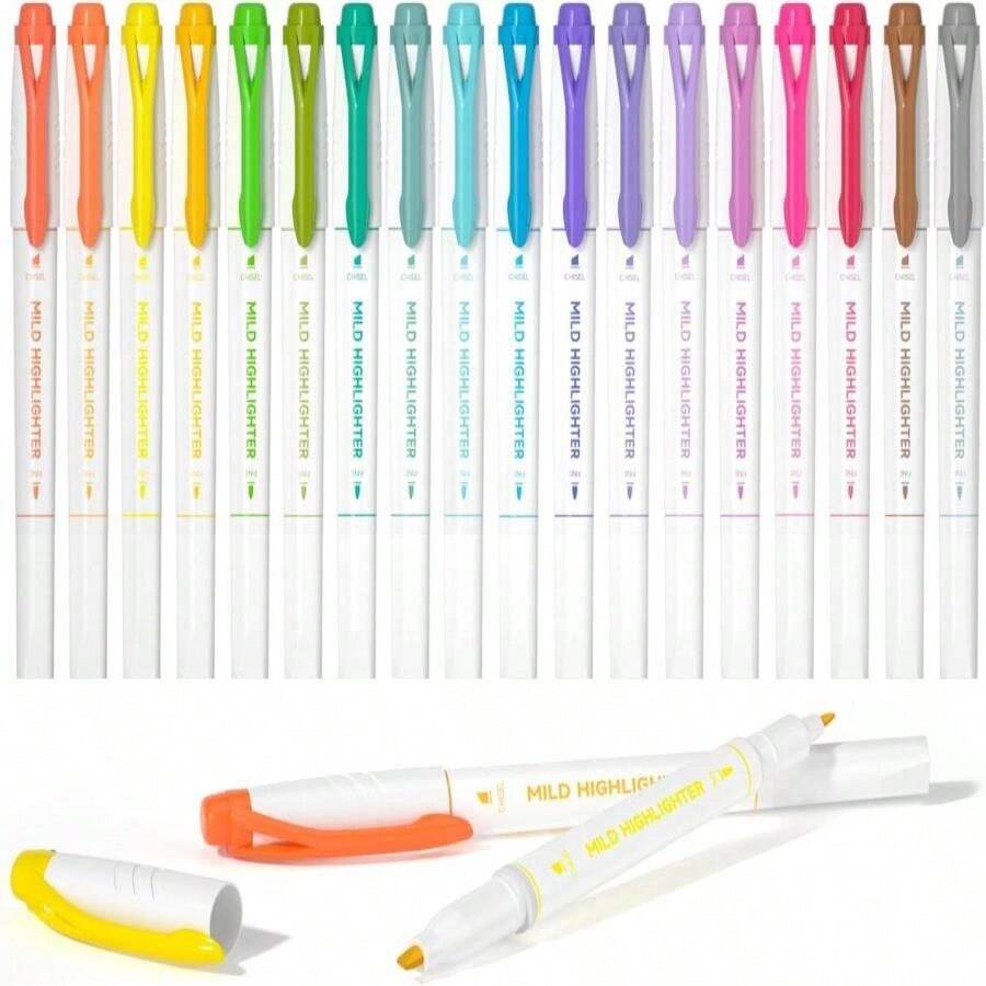 Shuttle Art Pastel Highlighters, 18 Colours Dual Tip Highlighters, Highlighter Markers Assorted ...