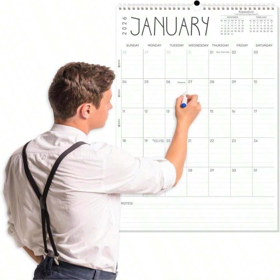 Guasslee Extra Large Wall Calendar 2026-2027,30