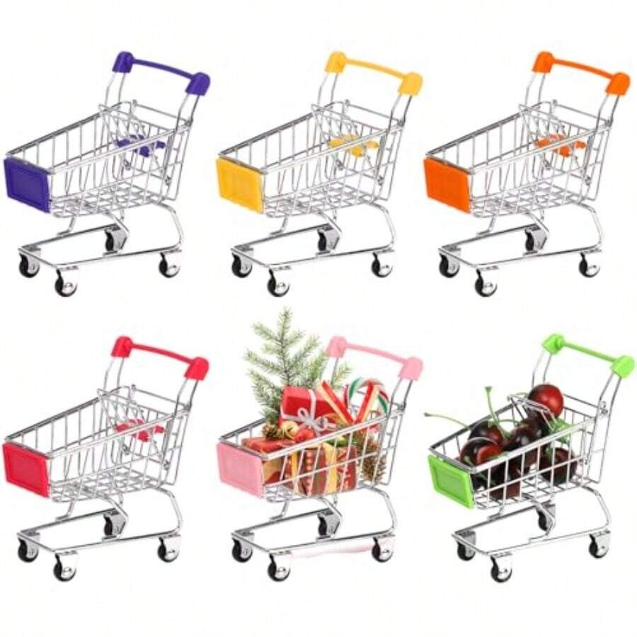 HAWT6 PCS Mini Shopping Cart Mini Supermarket Shopping Grocery Handcart ...