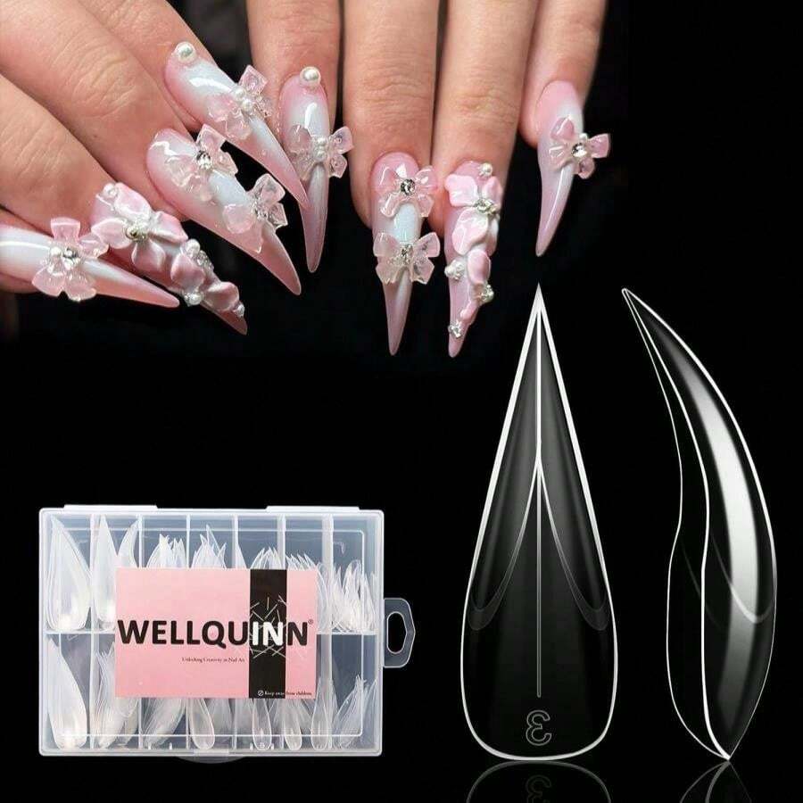 Wellquinn Deep Curved Stiletto Nail Dual Forms For Poly Gel Extension ...