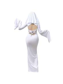 Anime Ghost Girl Cosplay Costume, Cute Ghost Bride White Sexy Backless ...