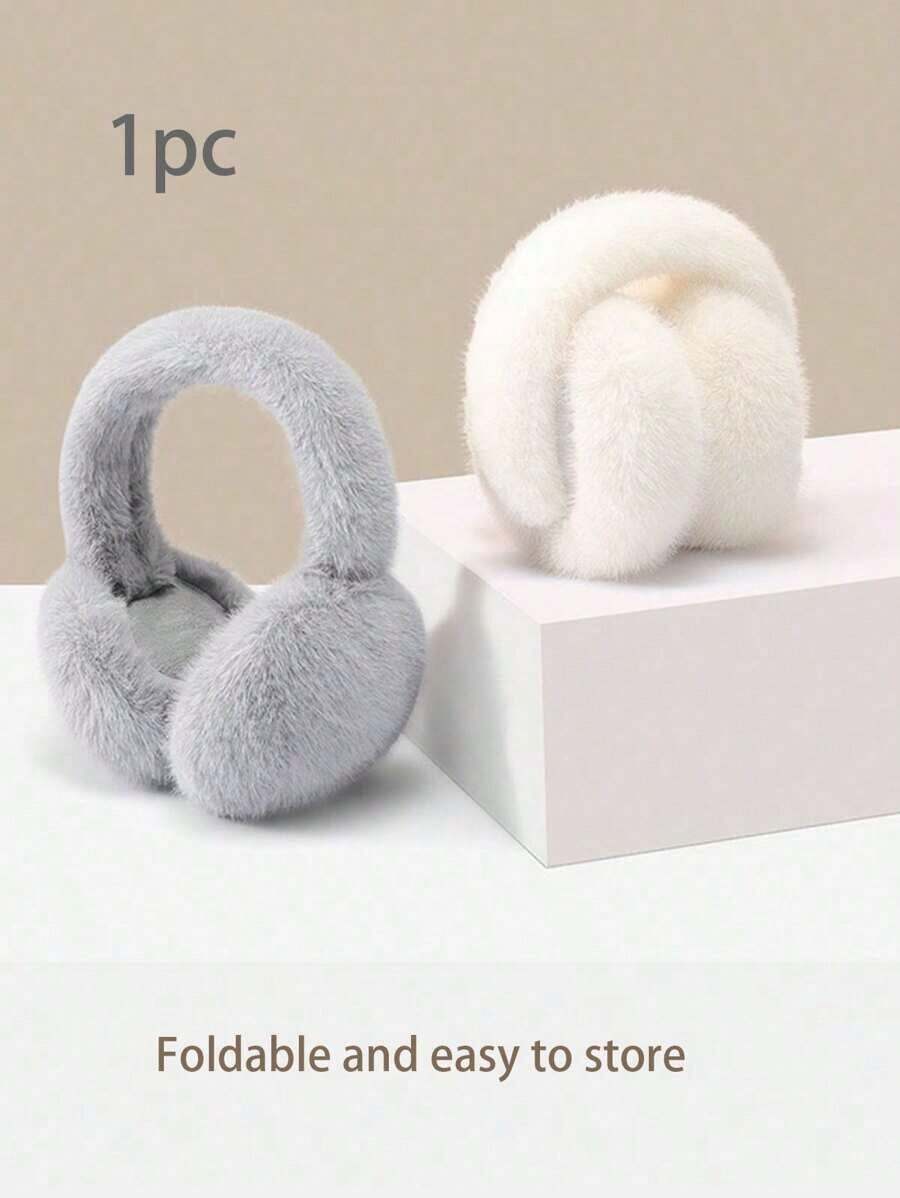 1pc Winter Earmuffs, Cute Korean Style Plush Ear Protection, Adjustable ...