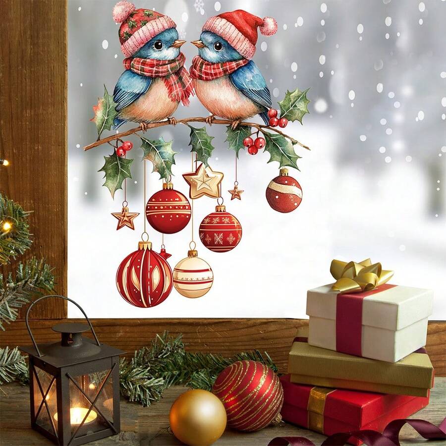 1 pezzo Adesivo natalizio per finestra con cappello di Babbo Natale ...