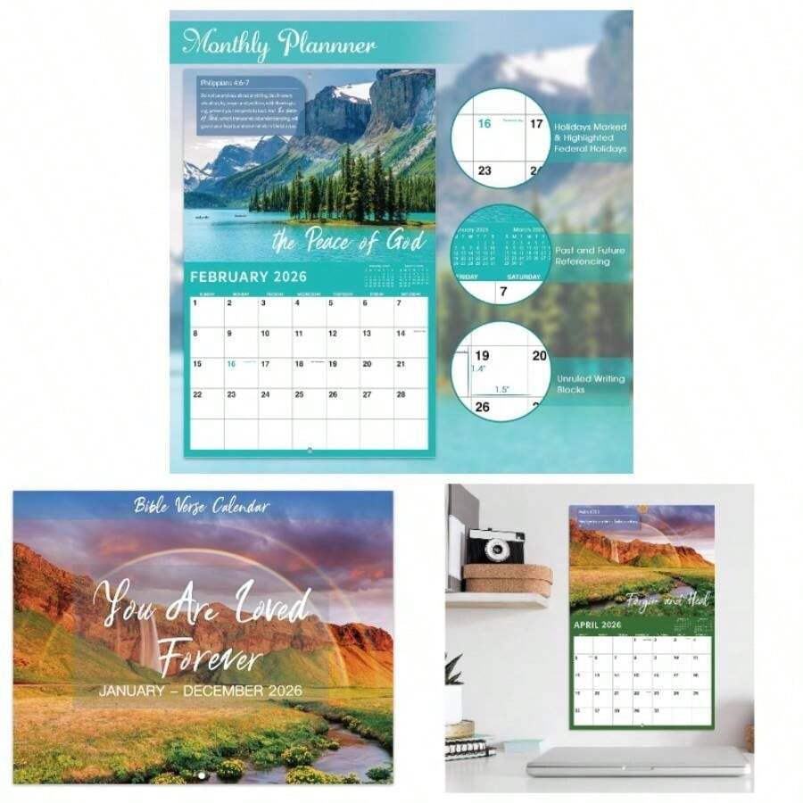2026 Wall Calendar - 2026 Bible Verse Calendar, Jan. 2026 - Dec. 2026 ...