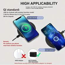 15W kabelloser Ladegerät kompatibel mit iPhone 15 14 13 12 Pro XS Max ...