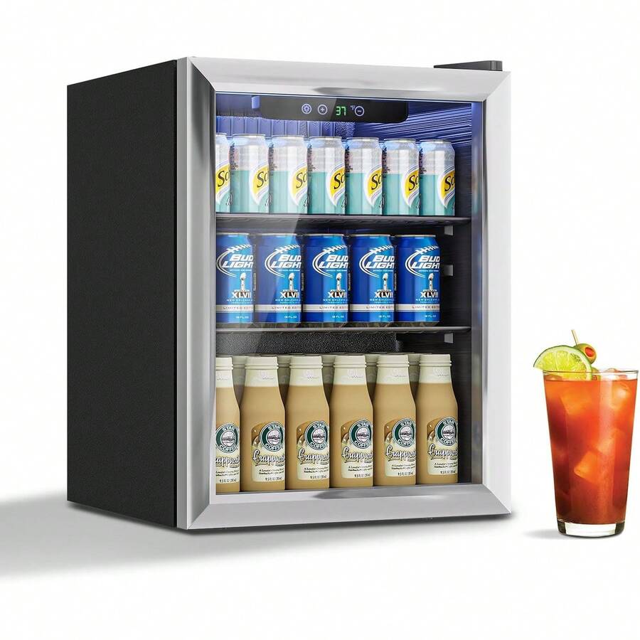 nevera de 1.pies cúbicos para 76 latas, refrigerador de bebidas con ...