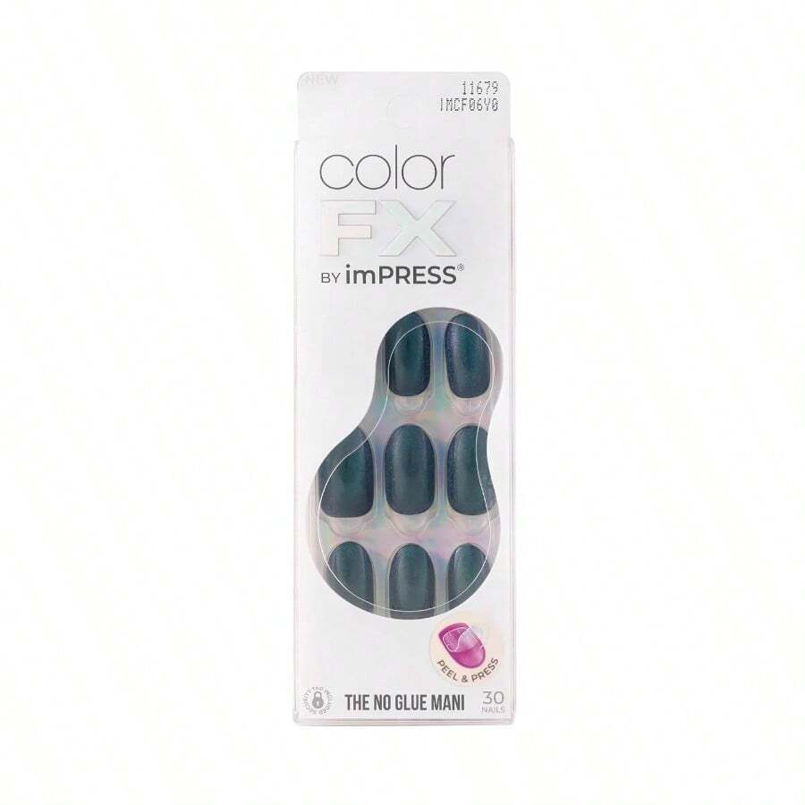 KKXY KISS ImPRESS Color FX No Glue Mani 30 Pcs Press On Nails Medium ...