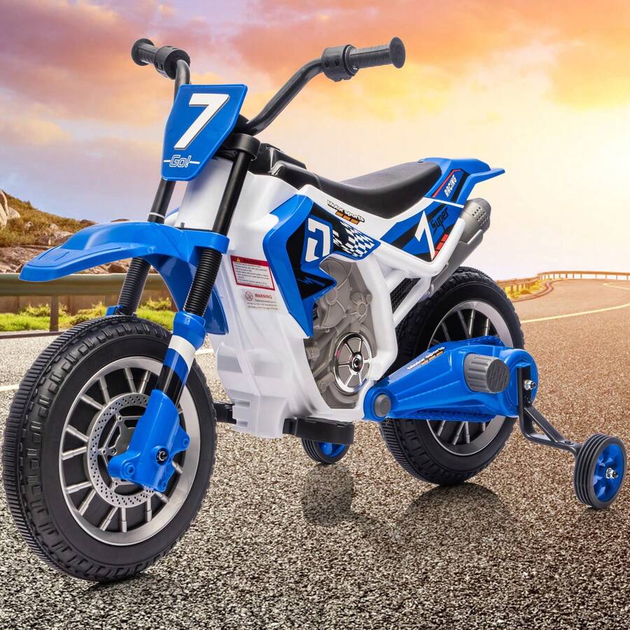 JOYLDIAS 12V Kids Battery-Powered Dirt Bike - Off-Road Ride On ...