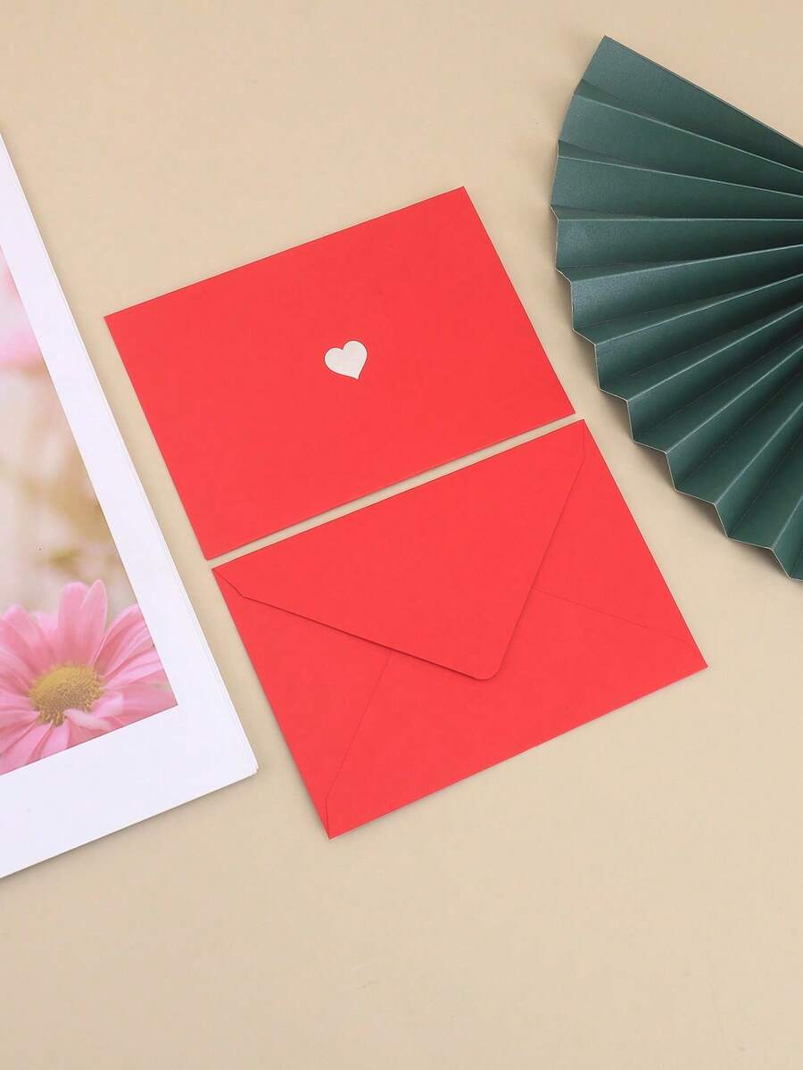 4pcs/Pack Valentine's Day Heart Envelopes, Simple And Personalized ...