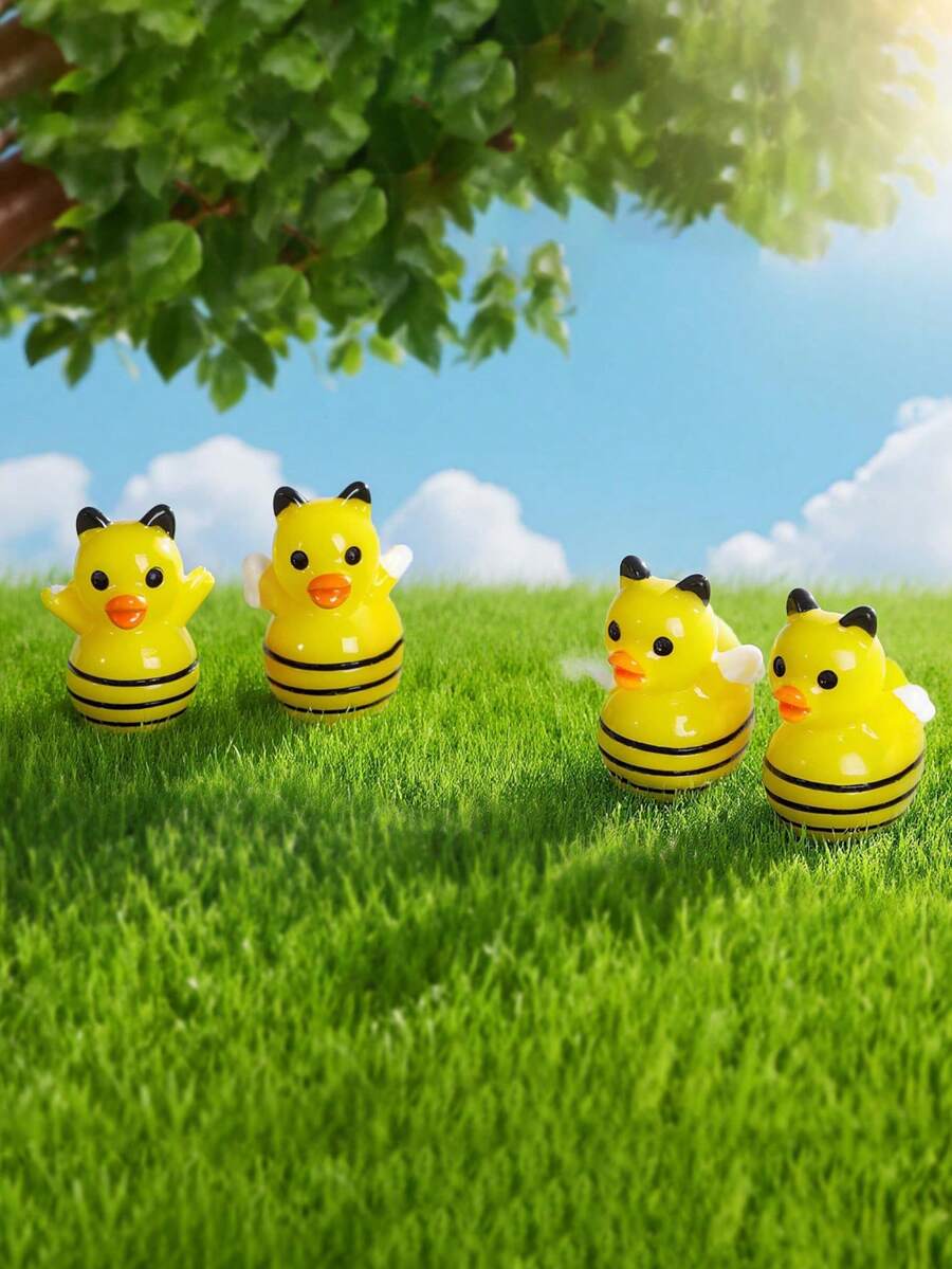 20/10 pezzi - Mini figure in resina di api e anatre, mini anatre in ...