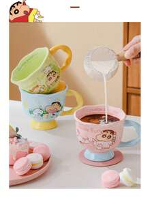 CRAYON SHINCHAN Crayon Shin-Chan Cartoon Water Cup Flower Tea Ceramic ...