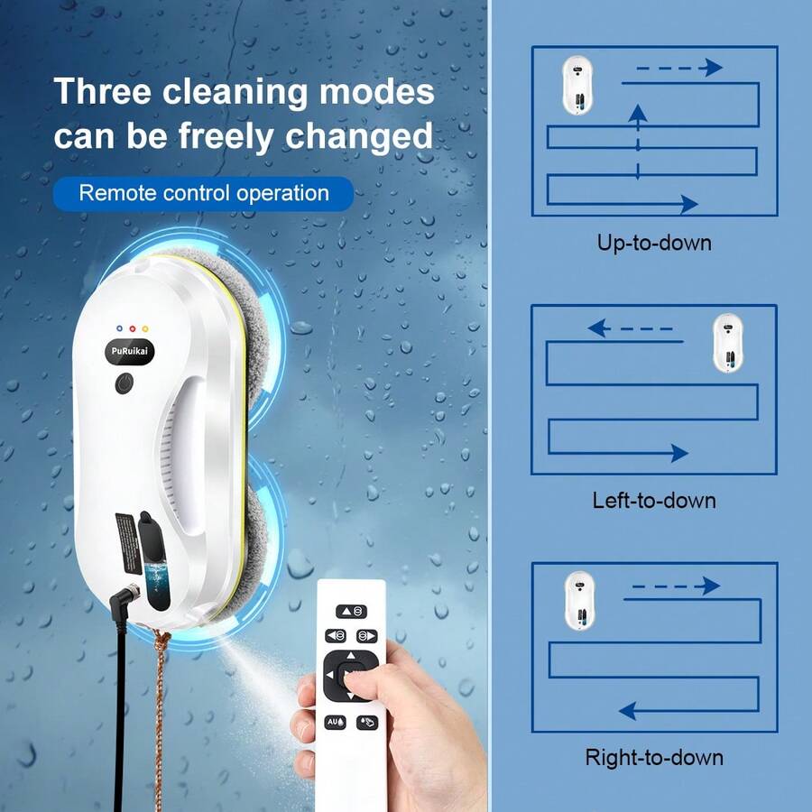Intelligent Window Cleaning Robot With Automatic Water Spray, 2800Pa ...