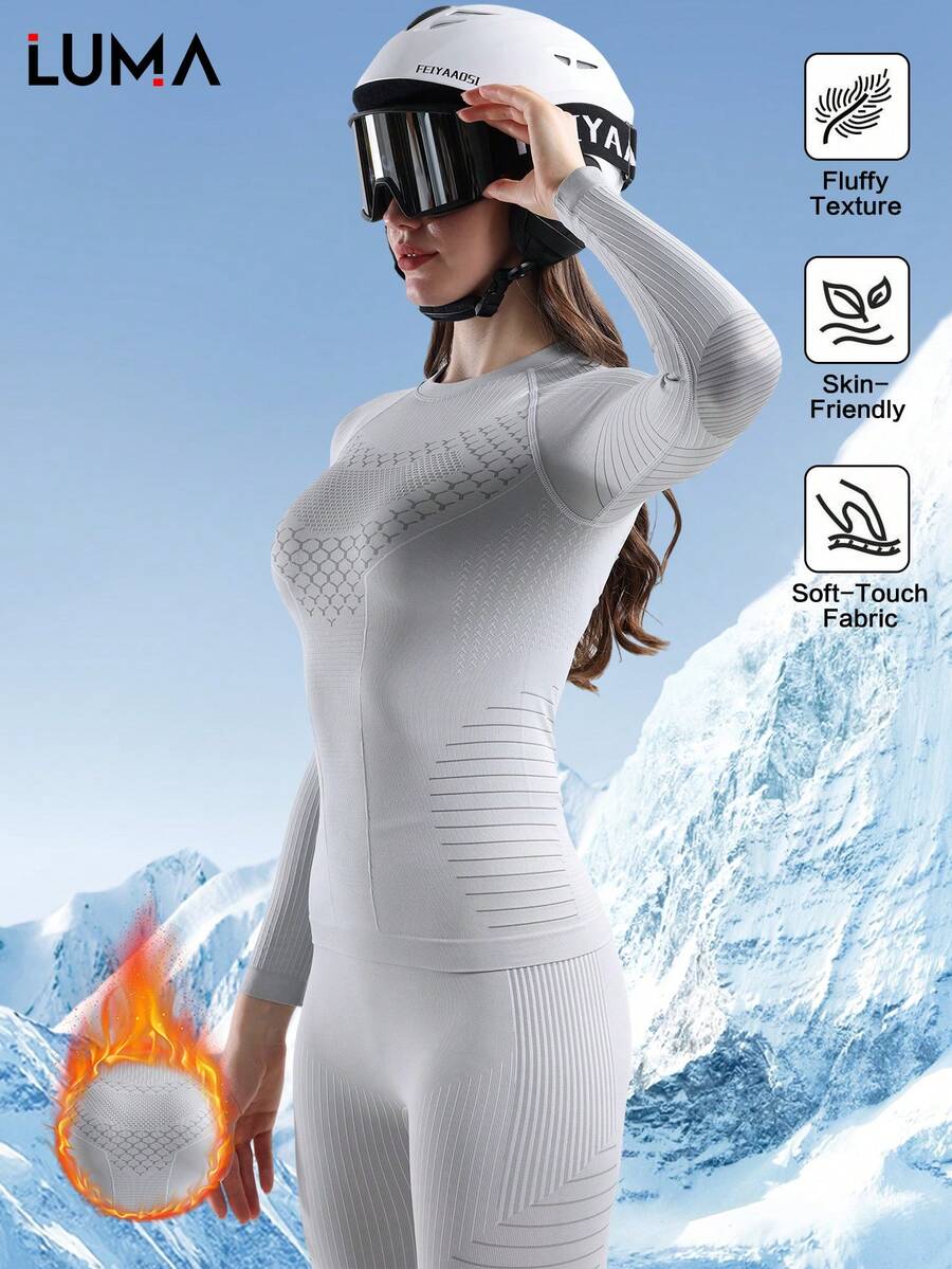 LUMA Damen nahtloses Ski-Oberteil mit strategischer Rückenbelüftung ...
