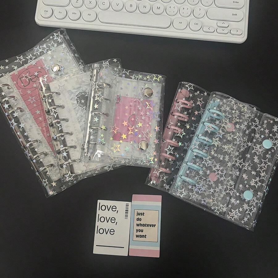 M5/A7/A6 Binder Kpop Collect Book, Laser Star Cover Case, DIY 10pcs ...