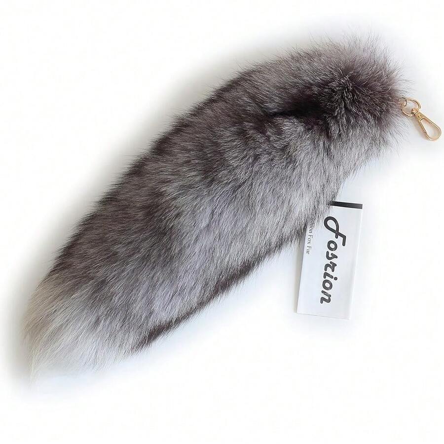 Fosrion Real Fox Tail Fur Hair Cat Catching Hunting Playing Bites Toy ...