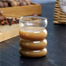 1 Stück kreative Glas Kaffee-/Milchtasse mit süßem spiralförmigem ...