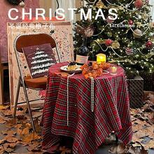 Vintage karierte Tischdecke, Weihnachts- und Neujahrsdekoration ...