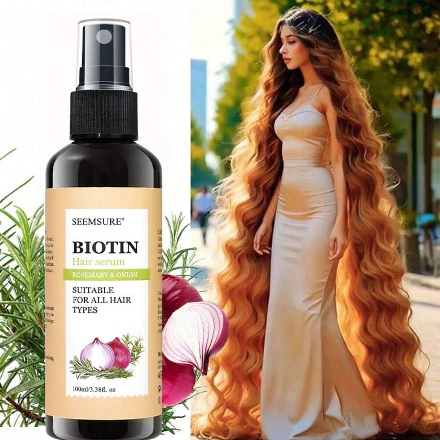 Biotin & Rosemary Onion Hair Serum - Moisturizing, Strengthening, Heat ...
