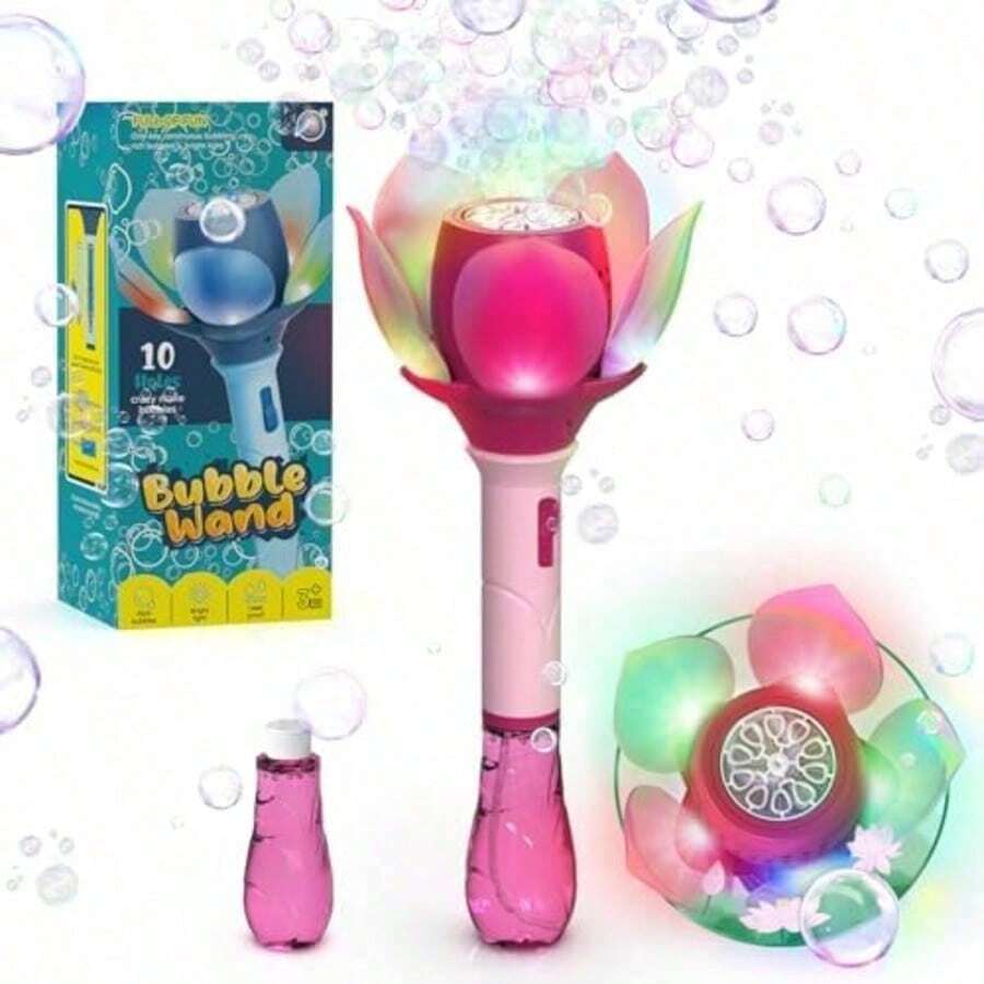 Panacare Flower Bubble Wand, Kids Electronic Bubble Machine With Bubble ...