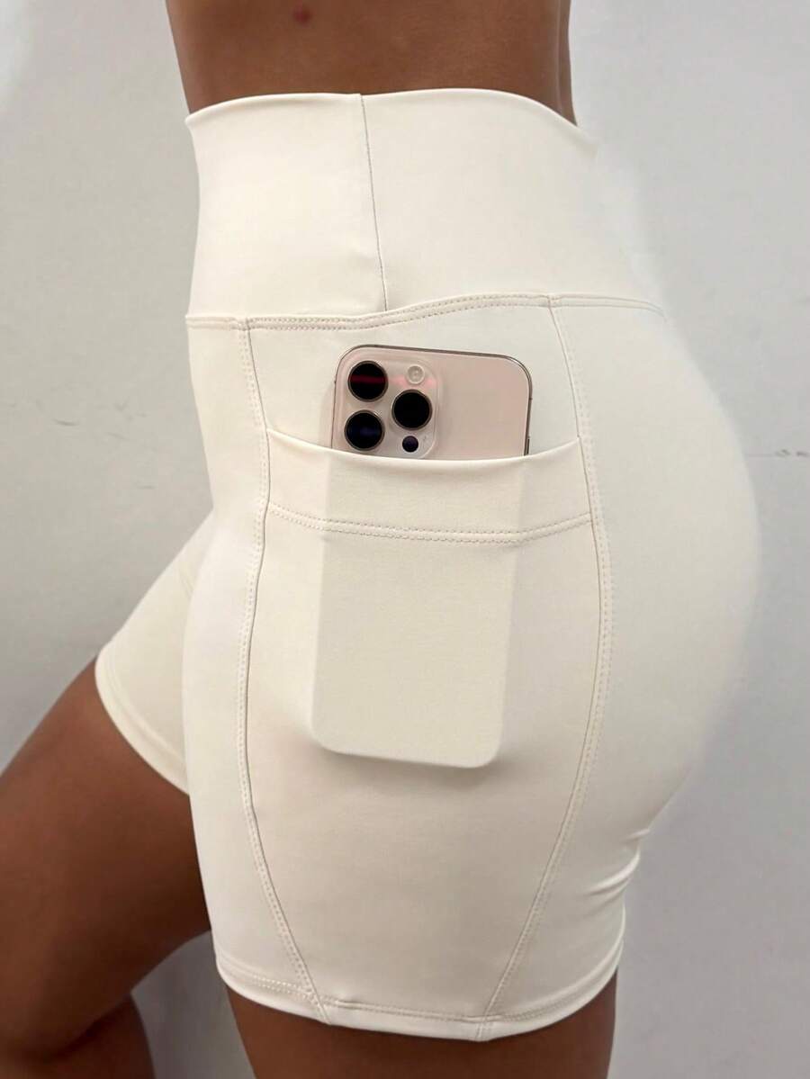 Short Com Bolso Poliamida, Short Corrida Feminino Academia Fitness ...