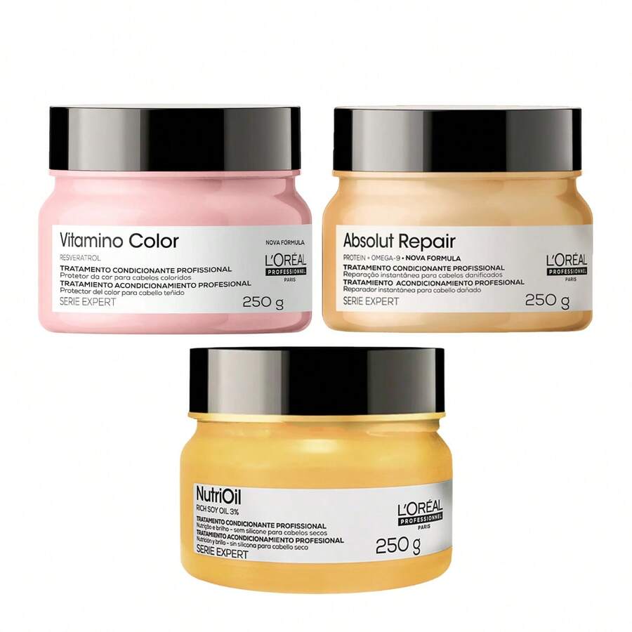 LOREAL Kit C/3 Vitamino Color Mask + Nutri Oil + Absolut Repair 250G ...