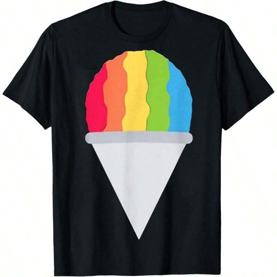 Cherry-Red Syrup Flavored Snow Cone Mound Of Shaved Ice T-Shirt | SHEIN UK