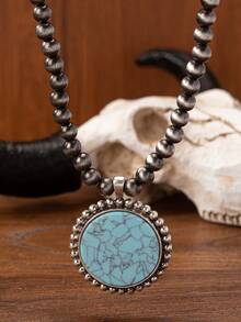 1 Pc Western Country Faux Pearl Beaded Necklace For Women , Rosary ...