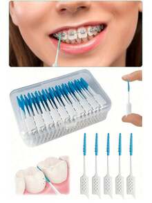 20pcs Mint Flavor Dental Floss, Interdental Brush, Mini Interdental ...