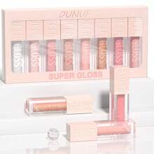 DUNUF High-Shine Lip Gloss Set, Shimmer Pearlescent Lipstick, Easy To ...