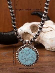 1 Pc Western Country Faux Pearl Beaded Necklace For Women , Rosary ...