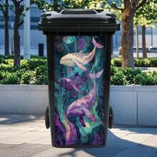 3D Cute Animal Print Trash Can Stickers, Waterproof PVC Outdoor Garbage ...