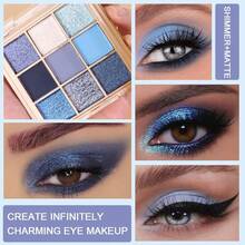 9 Colors Purple Smoky Matte Shimmer Eyeshadow Palette With Mirror Eye ...